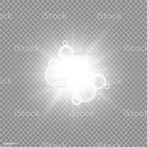 노 빛 효과입니다 투명 한 배경에서 반짝으로 항성입니다 벡터 일러스트입니다 태양 개성 개념에 대한 스톡 벡터 아트 및 기타