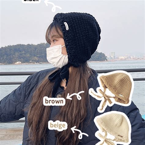 포인바이수 [나 좀 귀여울수도]뽀글이 울 니트 귀도리 군밤모자 방한 겨울모자 귀마개 우정템 위시버킷