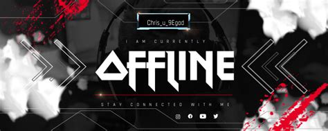 Black Offline Twitch Banner Template Postermywall