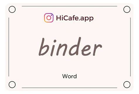 English Word Binder Meaning And Definition Hicafe