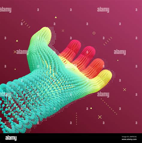 Hand Open And Ready To Help Human Arm Giving Connection Structure 3d Vector Illustration For