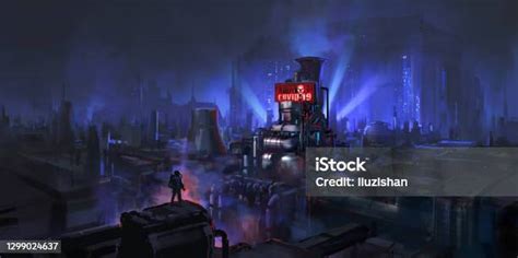 스팀펑크 스타일의 도시 새로운 코로나바이러스 공장 디지털 페인팅 스팀펑크에 대한 스톡 벡터 아트 및 기타 이미지 스팀펑크 도시 경관 공장 산업 건물 Istock