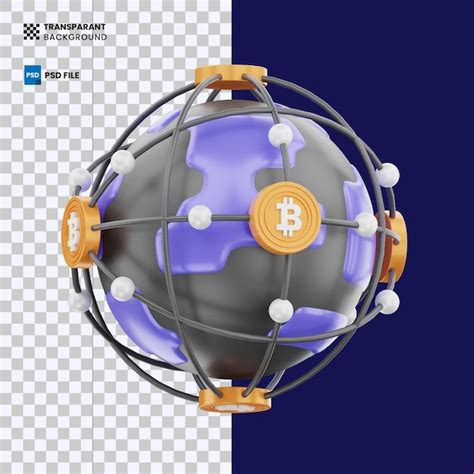 Premium Psd Bitcoin Network 3d Illustration