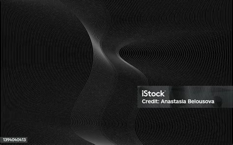 기하학적 추상 구성 파도 검은 배경에 선 줄의 스트립 또는 테이프 흑백 그래픽 0명에 대한 스톡 벡터 아트 및 기타 이미지 0명 곡선 디자인 Istock