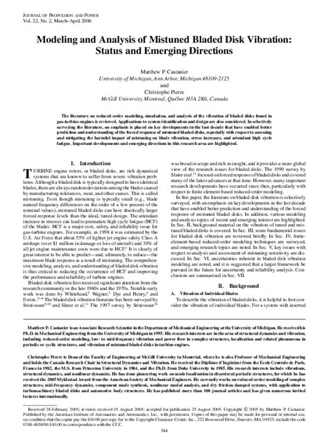 Pdf Modeling And Analysis Of Mistuned Bladed Disk Vibration Current Status And Emerging