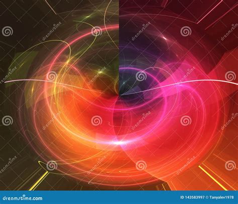 Abstract Digital Fractal Graphic Backdrop Style Futuristic Render