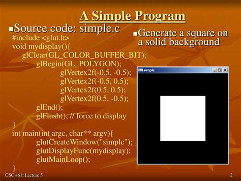 Ppt Csc461 Lecture 5 Simple Opengl Program Powerpoint Presentation