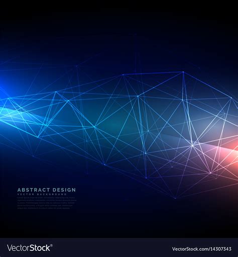 Abstract Technology Wireframe Mesh In Digital Vector Image