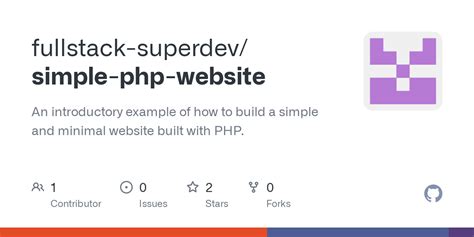 GitHub Fullstack Superdev Simple Php Website An Introductory Example Of How To Build A Simple