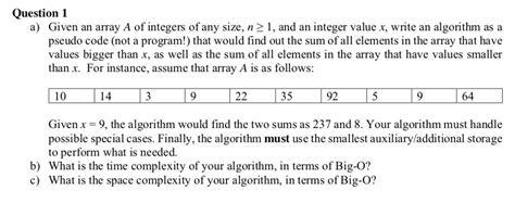 Solved Question A Given An Array A Of Integers Of Any Chegg