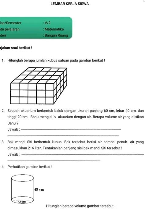 SOLVED Ayo Kak Di Jawab Soalnya Mau Di Kumpulin LEMBAR KERJA SISWA Las Semester Ita Pelajaran