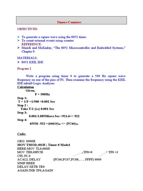 objectives timers counters pdf