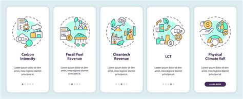 2d Icons Representing Climate Metrics Mobile App Screen Set