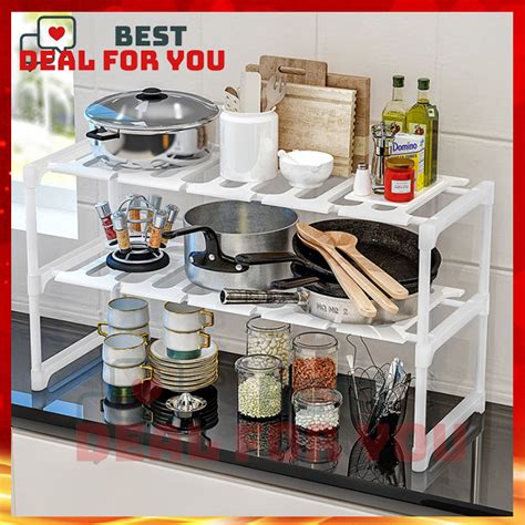 Best 2 Tier Modern Kitchen Under Sink Retractable Rack Shelf Kitchen Storage Racks Retractable