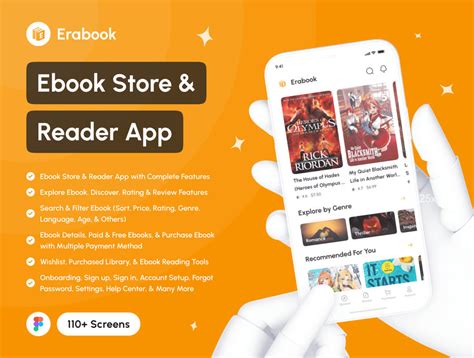 电子书商店和电子书阅读器app应用ui设计模板 25学堂