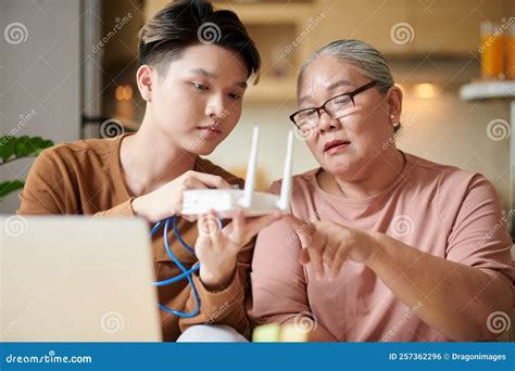 Setting Wi Fi Router Stock Photo Image Of Closeup Help