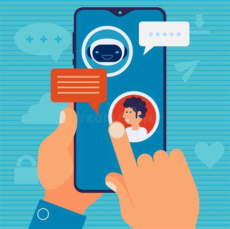 Chatbot Mobile Ui Design Concept Sms Messenger Online Conversation