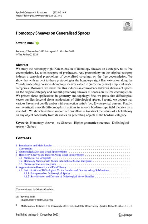 Pdf Homotopy Sheaves On Generalised Spaces