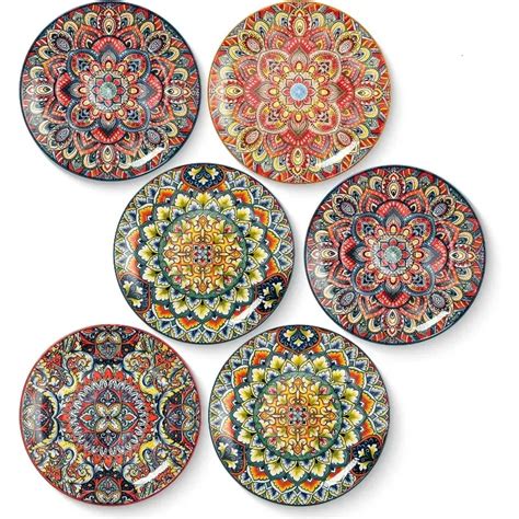 Colorful Ceramic Dinner Plates Set Premium Porcelain Dishware For