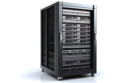 Premium Photo 3d Render Of Secure Server Racks In A Dark Blue Computer Network Security Server