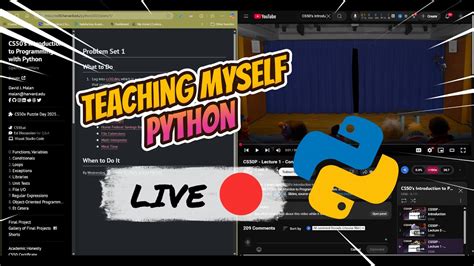 Teaching Myself Python Live 🔴 Tag Along And Learn With Me Harvard
