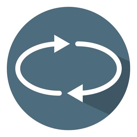 Vector Refresh Reload Repeat Icon White Circle Arrows Flat Style