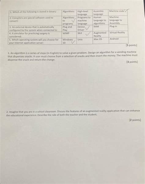 Solved 1 An Algorithm Is A Series Of Steps In English To Chegg Com