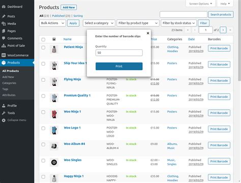 Woocommerce Pos Multiple Quantity Barcode Print Bulk Quantity