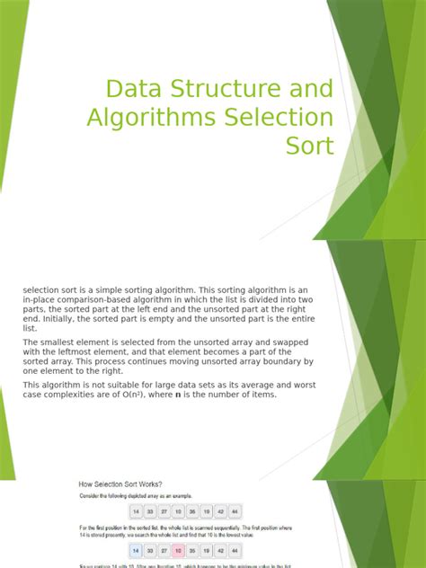18c Data Structure And Algorithms Selection Sort Pdf