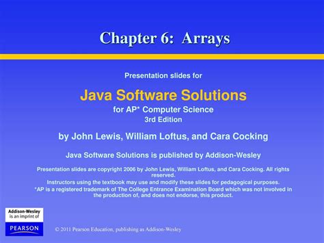 Chapter 6 Arrays Java Software Solutions Ppt Download