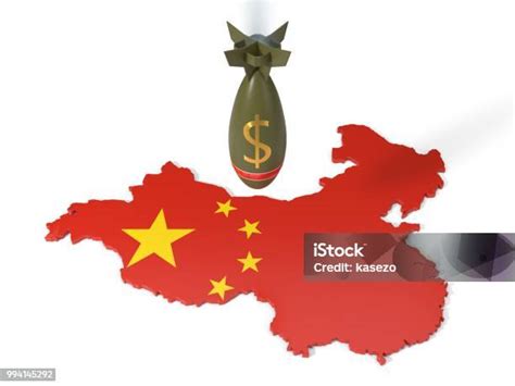 달러 통화 폭탄과 중국 국가 지도와 경제와 무역 전쟁 개념 3 차원 일러스트 레이 션 개념에 대한 스톡 사진 및 기타 이미지 개념 경제 그림 이야기 Istock