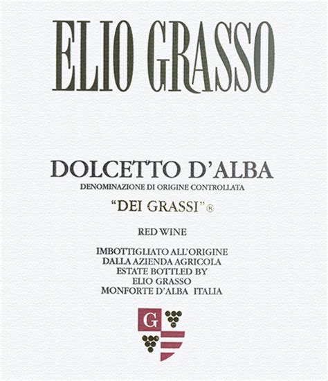 Dolcetto Dalba “dei Grassi” Elio Grasso 2022 Ny Moore Brothers Wine