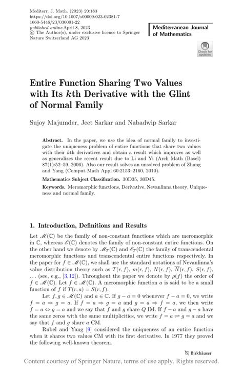 entire function sharing two values with its kth derivative with the