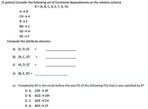 Solved Points Consider The Following Set Of Functional Chegg