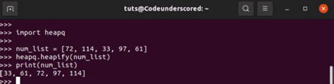 Heapq In Python With Examples Code Underscored