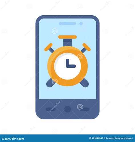 Alarm Clock App Icon Mobile Application Vector Illustration Stock