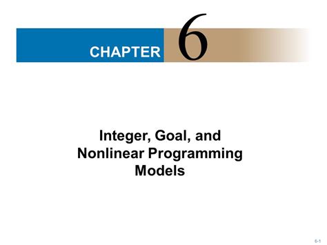 Integer Goal And Nonlinear Programming Models Ppt Video Online Download