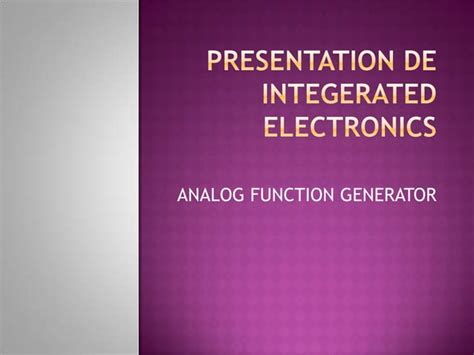 Analog Function Generator Pptx