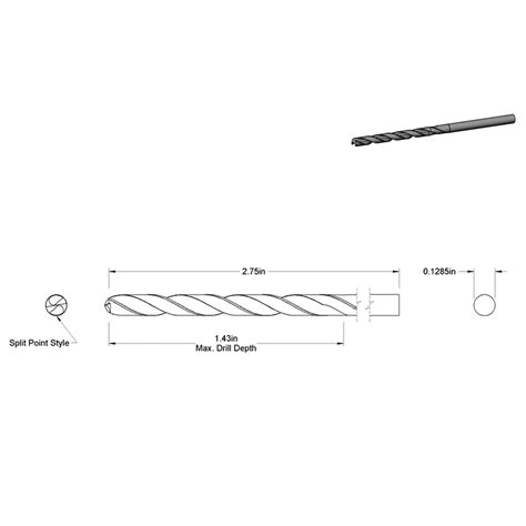 Black Oxide High Speed Steel Drill Bit Wire Gauge 30 2 34″ Overall