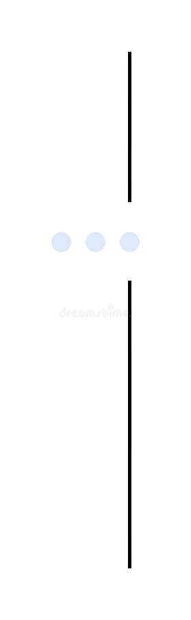 Minimalistic Design Featuring Three Blue Dots Aligned Horizontally Between Two Vertical Black