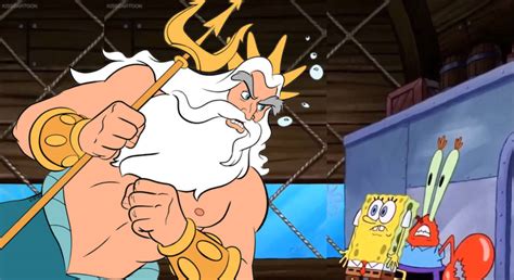 King Triton Threaten Spongebob And Mr Crabs By Leonsart933838 On