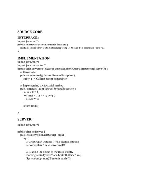 Factorial Rmi Java Pdf