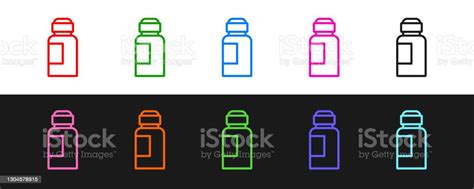 흰색 과 흰색 배경에 격리 된 라인 페인트 구아슈 항아리 염료 아이콘을 설정합니다 벡터 Wreck Of The Gamma에 대한 스톡 벡터 아트 및 기타 이미지 Istock