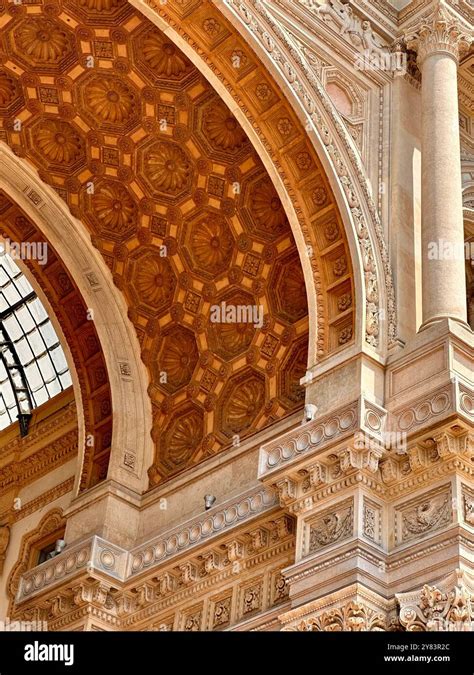 Interior Of An Ornate Italian Building With Vaulted Ceilings And