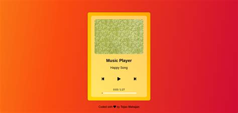 Github Tejas242music Player Web A Simple And Visually Appealing
