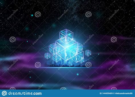Creative Abstract Background Technology Blockchain Ultraviolet