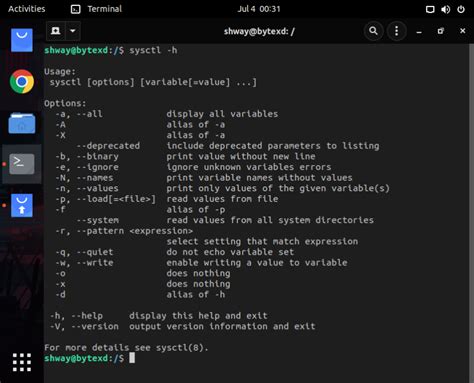 How To Use The Sysctl Command In Linux Bytexd