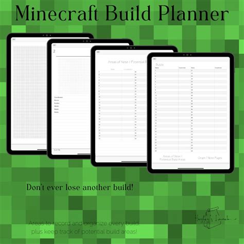 Minecraft Build Planner Digital Notebook Fully Hyperlinked Etsy
