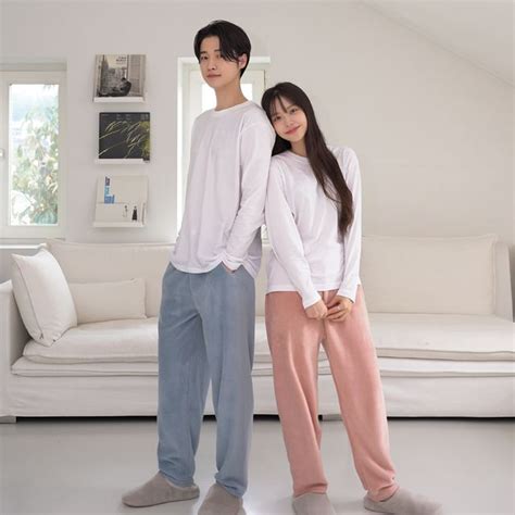 어나더디잠옷 [당일출고] 무지 데일리 밍크 수면 바지 극세사 커플 잠옷 홈웨어 위시버킷