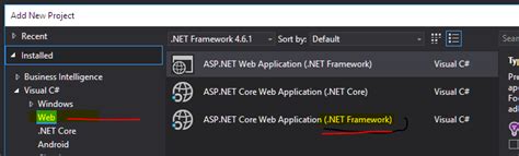 Vs2015 Aspnet Mvc Core New Project Template For Full Net Missing